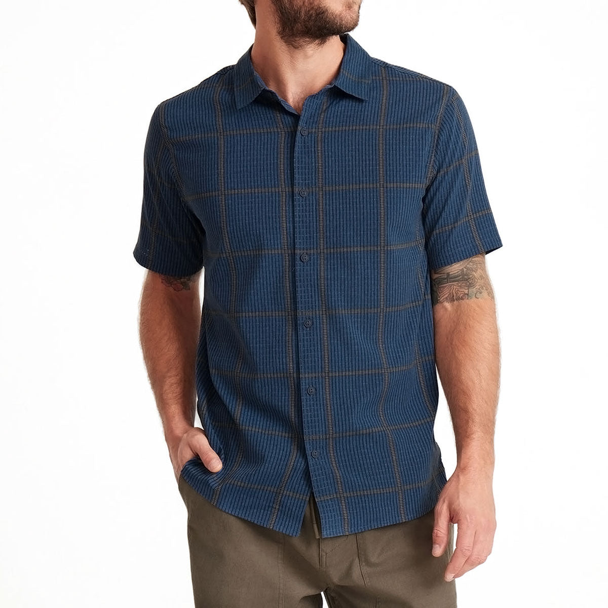 Roark Bless Up Shirt - Navy Plaid – Daddies Board Shop